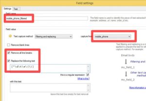 Removing line breaks (or other unwanted characters) from captured text - Parsing email software