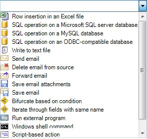 What is an action? - Email Parser software
