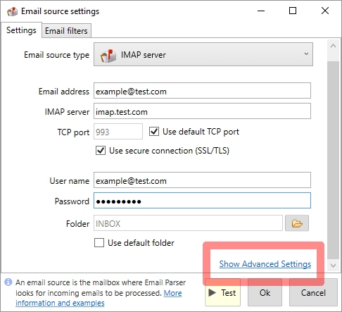Parsing text from attached files - Email Parser software