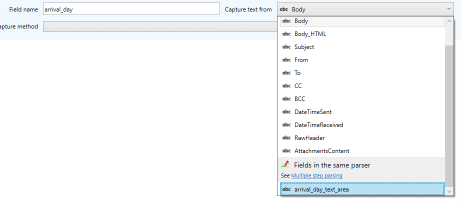 Multiple step parsing - Email Parser software