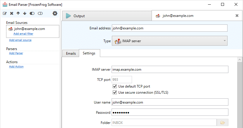 How to set up IMAP as an email source - Email Parser software