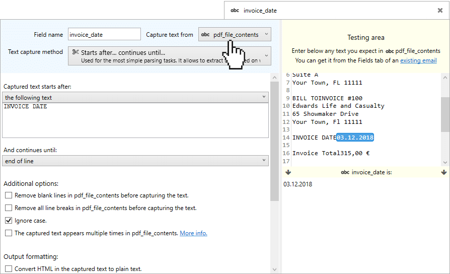 Parsing attached PDF files - Email Parser software Parsing attached PDF files - Email Parser software