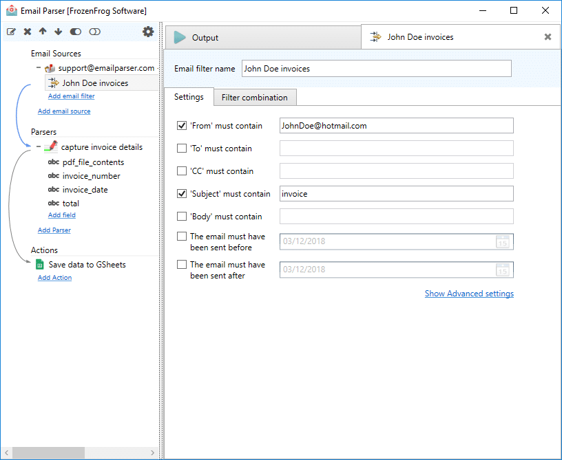 Parsing attached PDF files - Email Parser software Parsing attached PDF files - Email Parser software