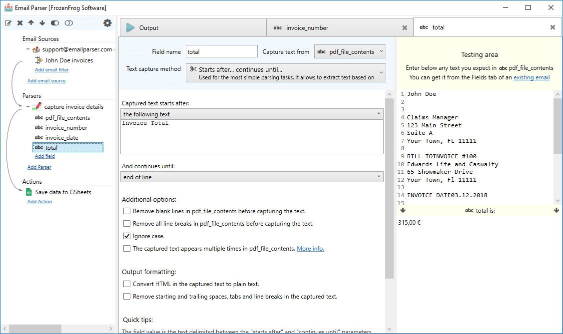 Parsing attached PDF files - Email Parser software Parsing attached PDF files - Email Parser software